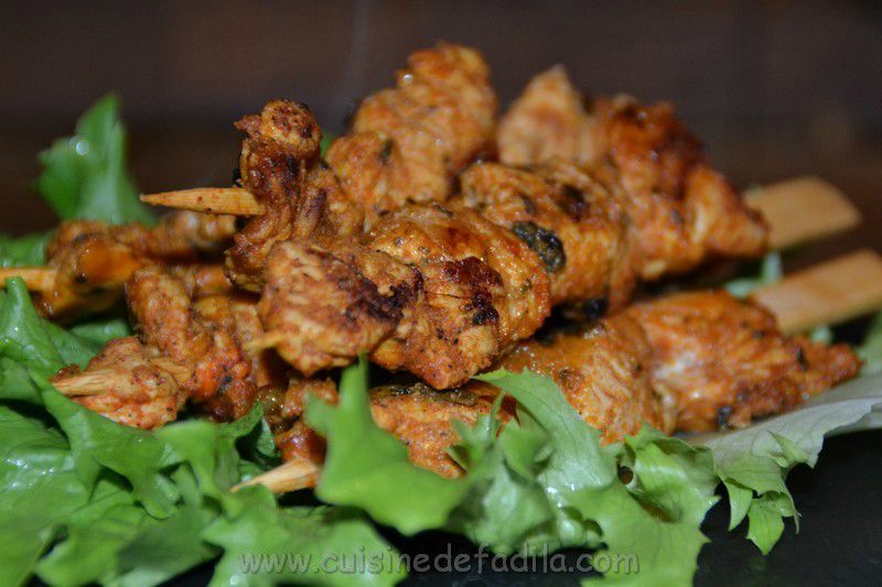 Brochettes de dinde marinées - cuisine de Fadila