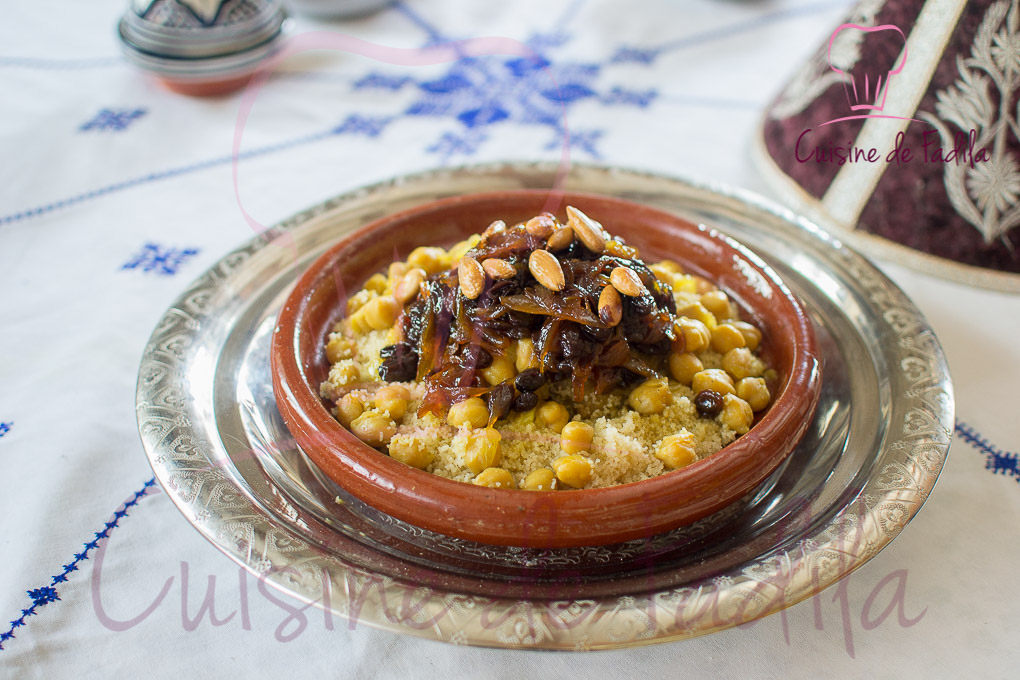 Couscous Tfaya: recette en vidéo - cuisine de Fadila