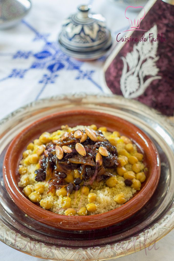 Couscous Tfaya: recette en vidéo - cuisine de Fadila